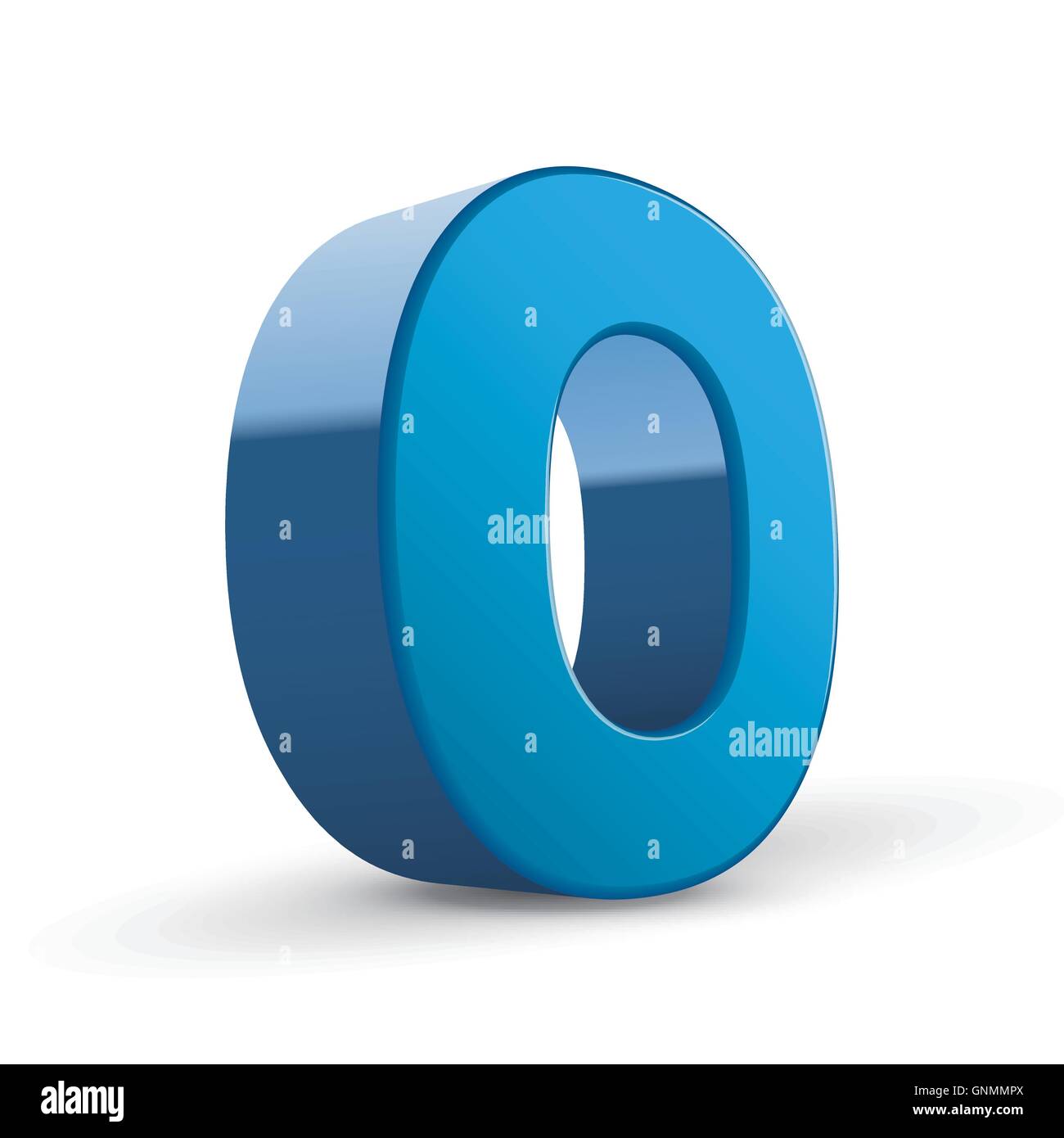 3D image blue letter O isolated on white background Stock Vector Image ...