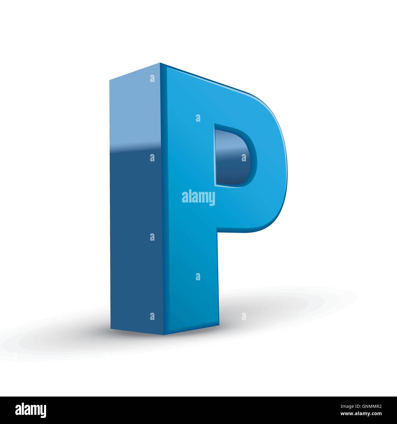3D image blue letter P isolated on white background Stock Vector Image ...