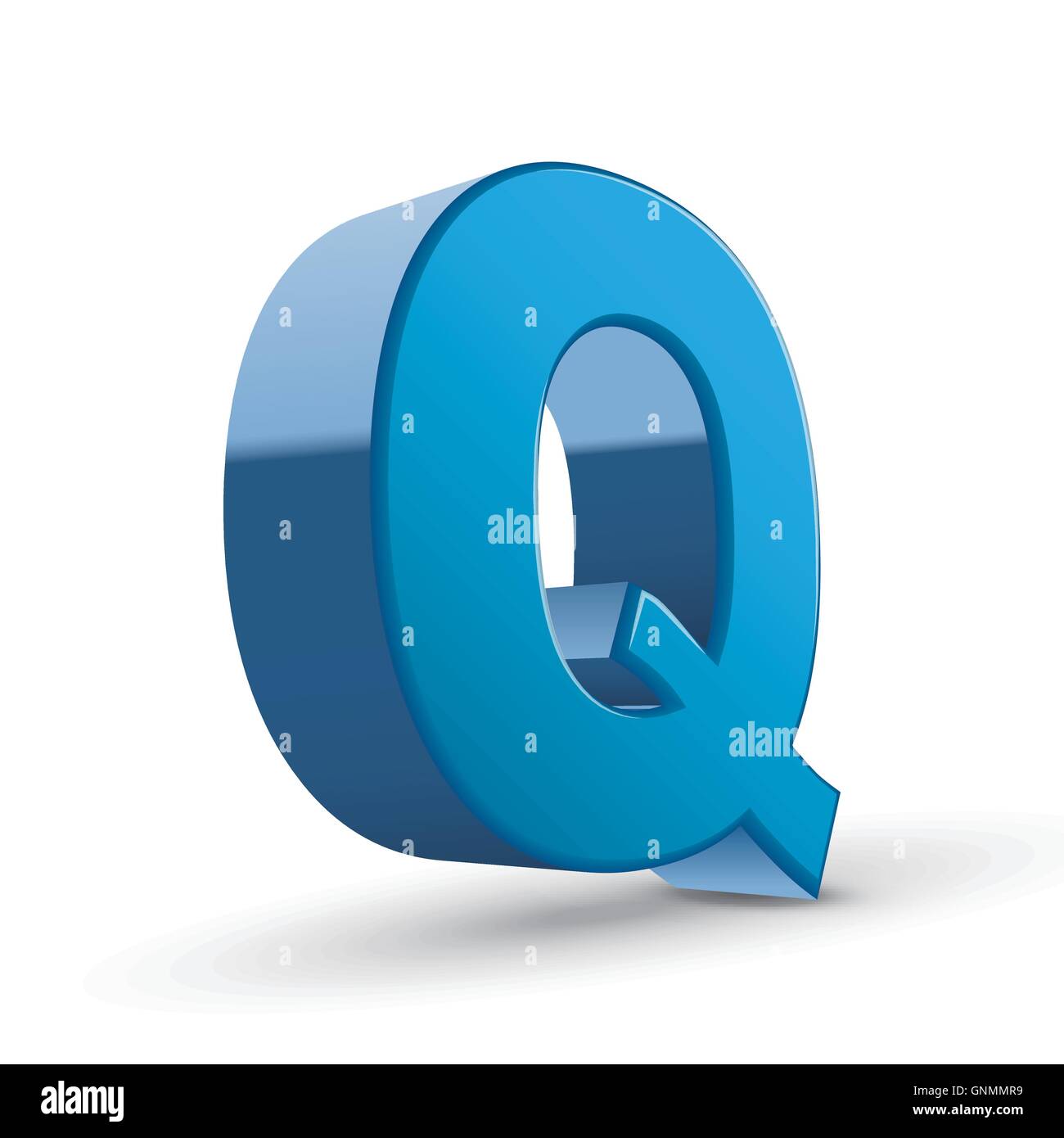 3D image blue letter Q isolated on white background Stock Vector Image ...