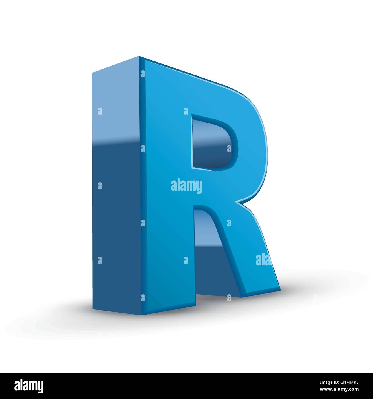 3D image blue letter R isolated on white background Stock Vector Image ...