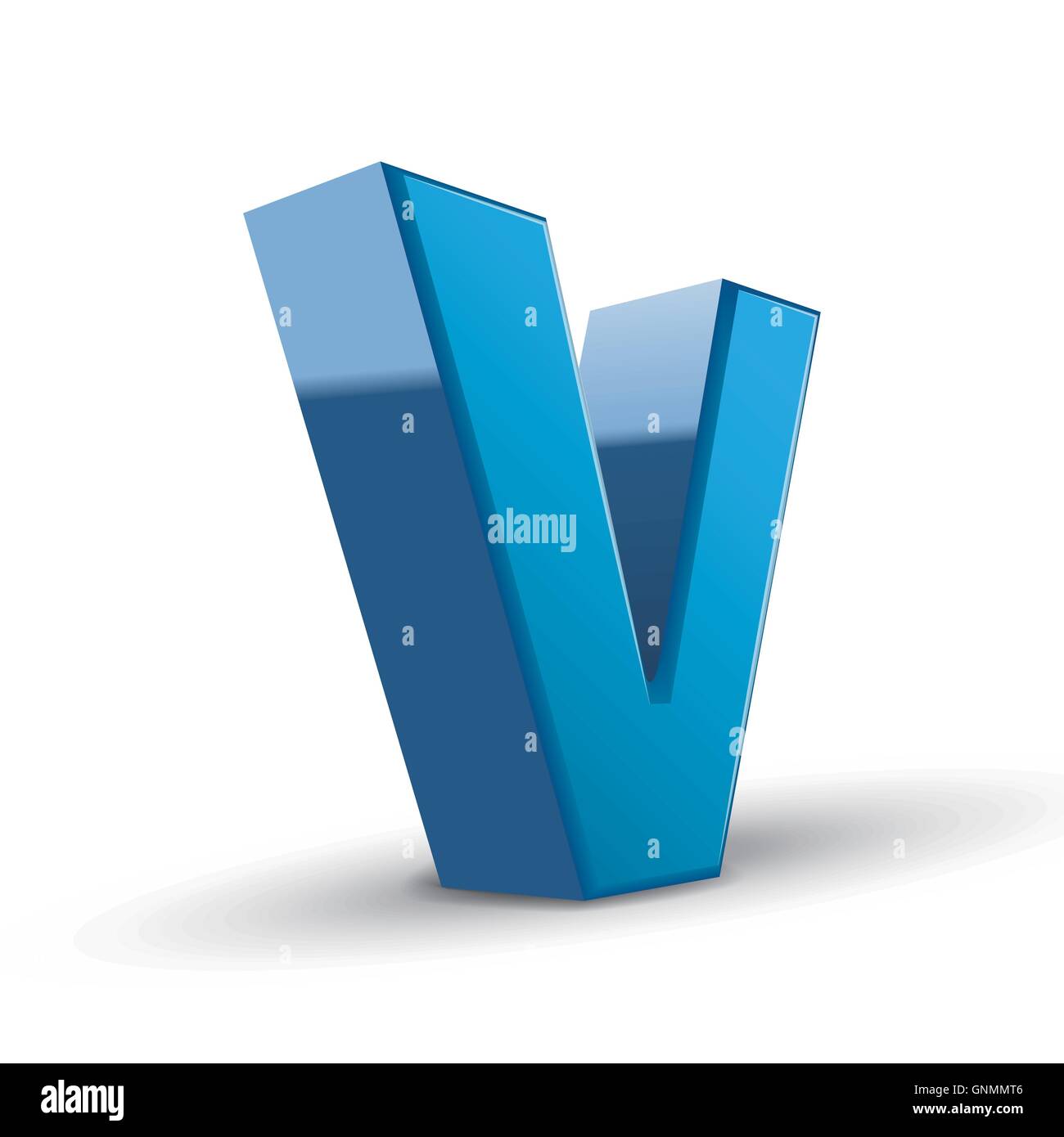 3D image blue letter V isolated on white background Stock Vector Image ...