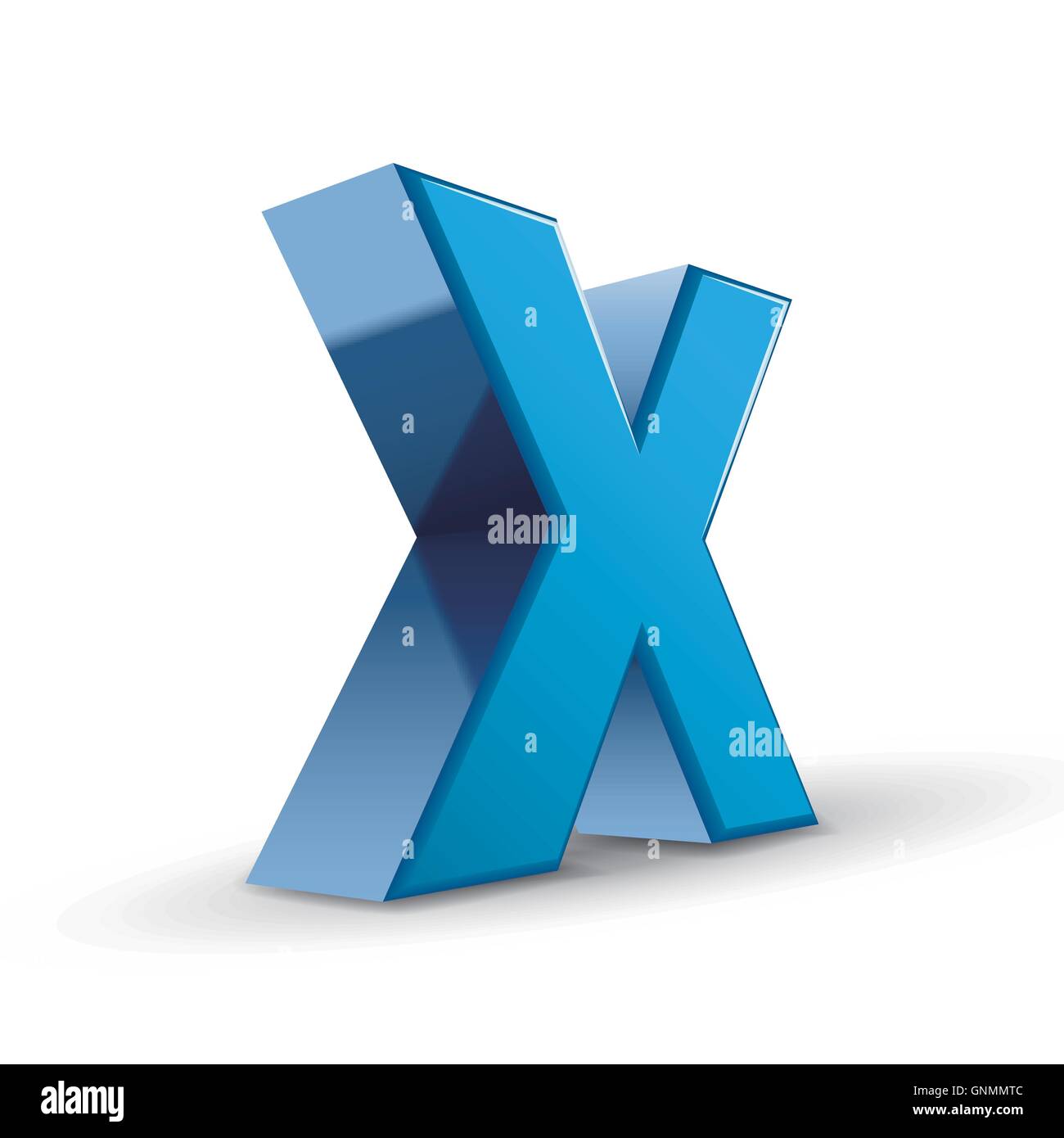 3D image blue letter X isolated on white background Stock Vector Image ...