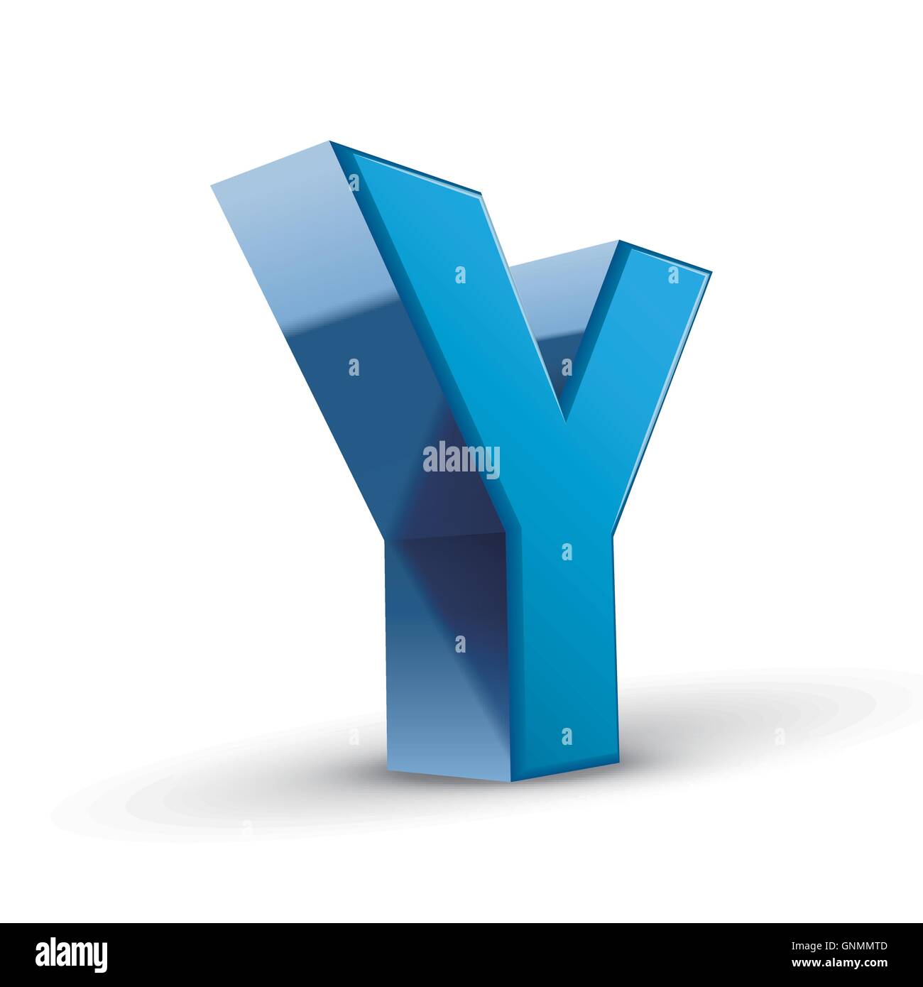 3D image blue letter Y isolated on white background Stock Vector Image ...