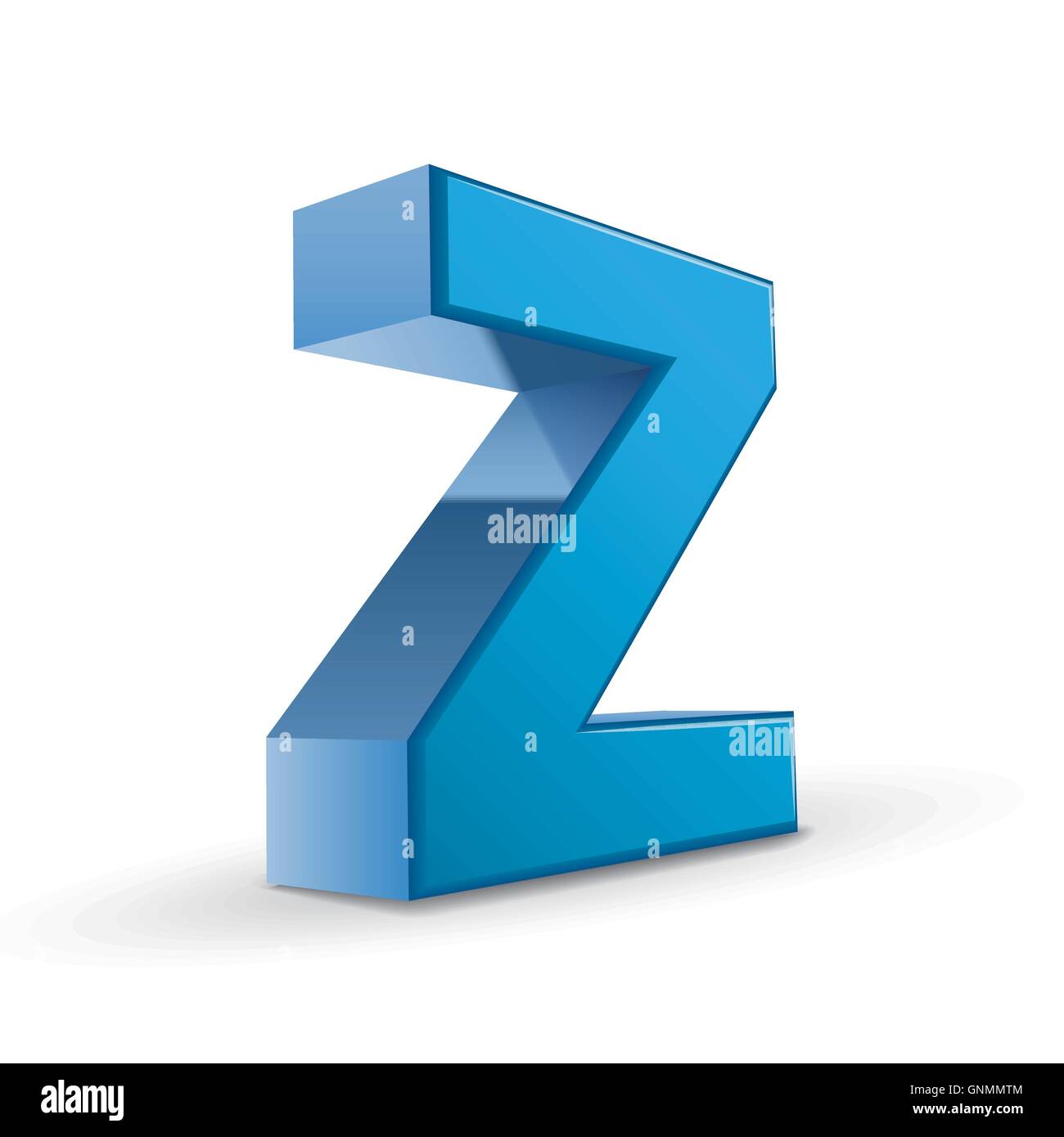 3D image blue letter Z isolated on white background Stock Vector Image ...