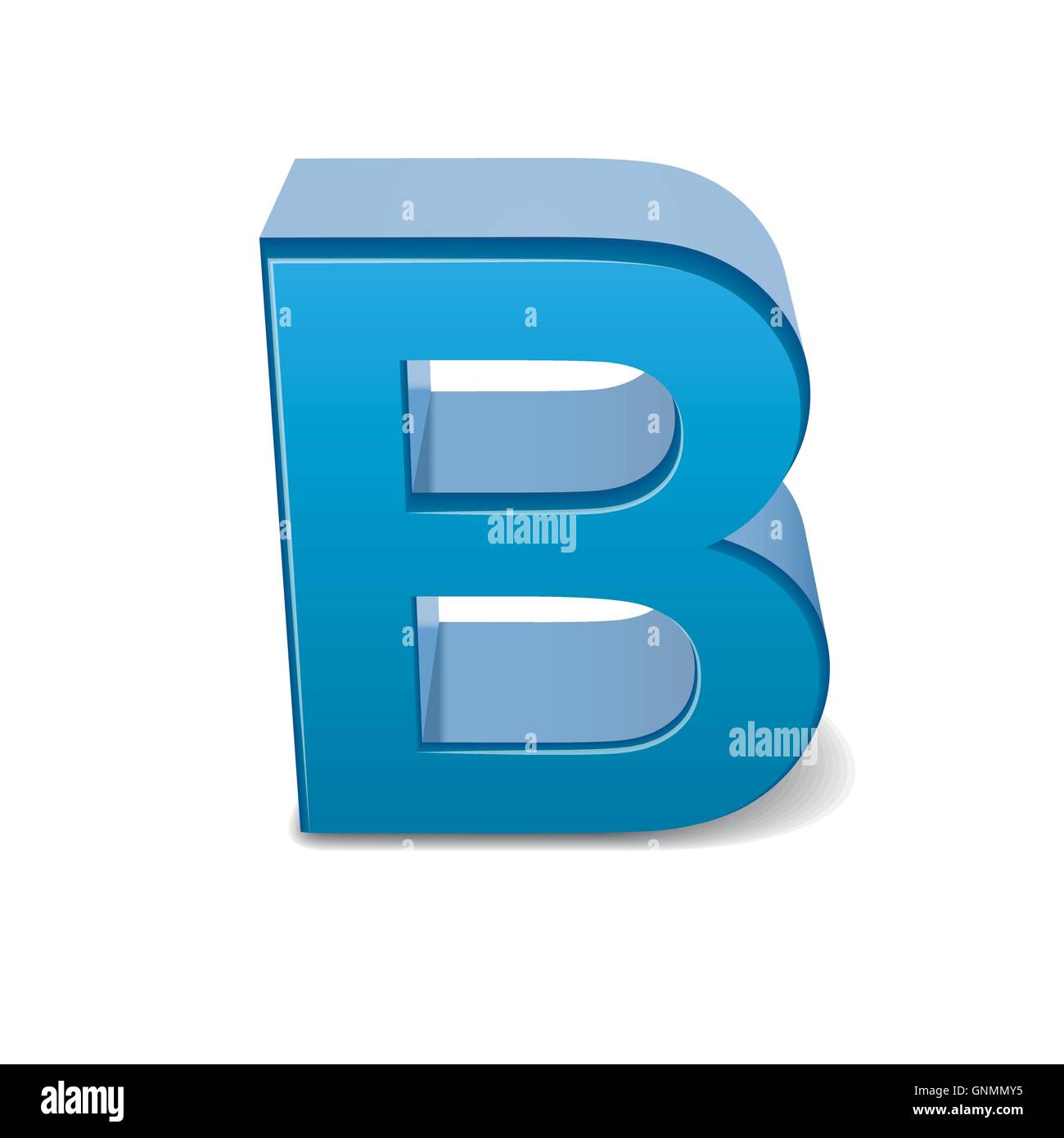 3D image blue letter B isolated on white background Stock Vector Image ...
