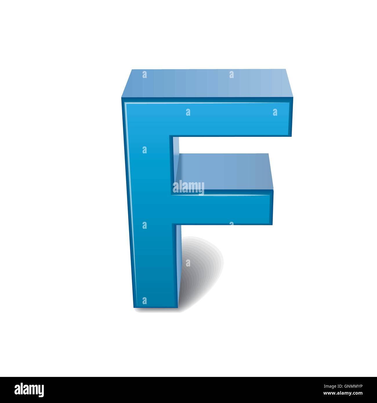 3D image blue letter F isolated on white background Stock Vector Image ...