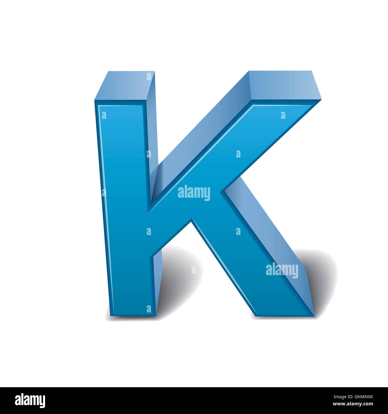3D image blue letter K isolated on white background Stock Vector Image ...