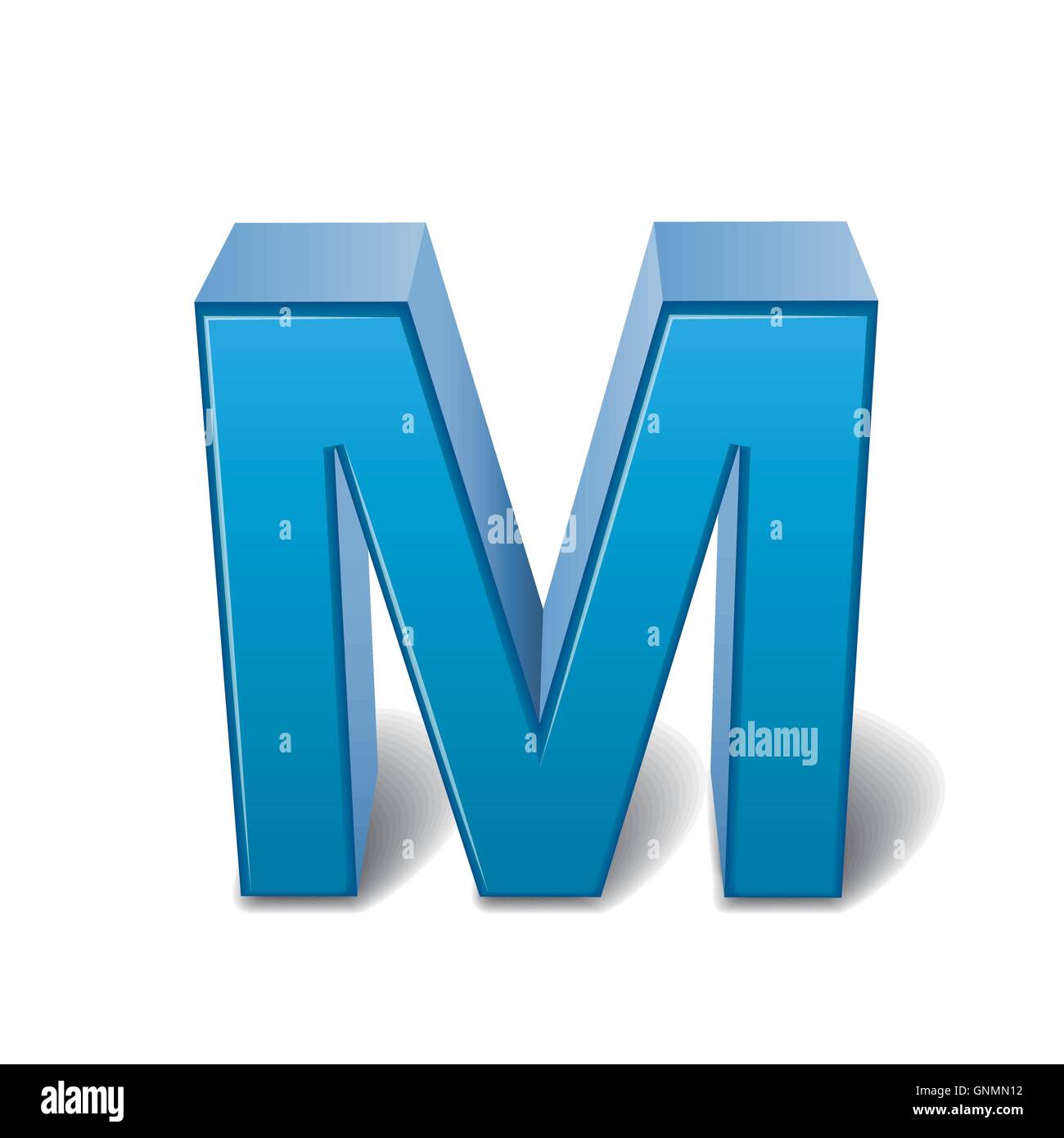 3D image blue letter M isolated on white background Stock Vector Image ...