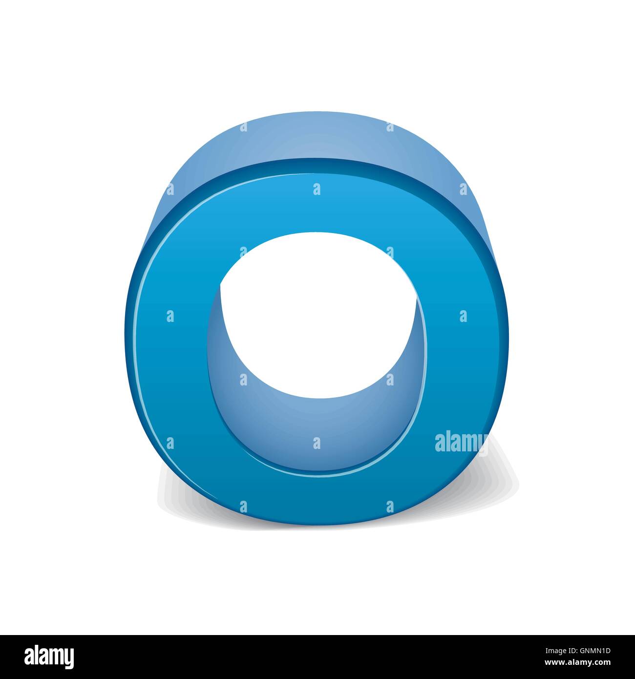 3D image blue letter O isolated on white background Stock Vector Image ...