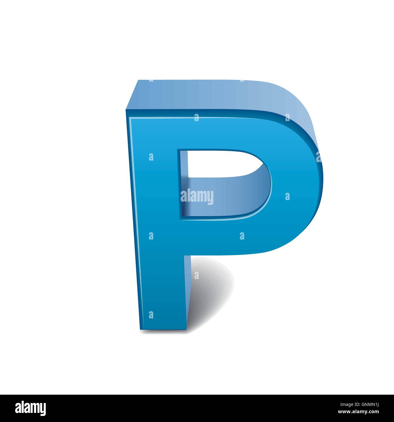 3D image blue letter P isolated on white background Stock Vector Image ...