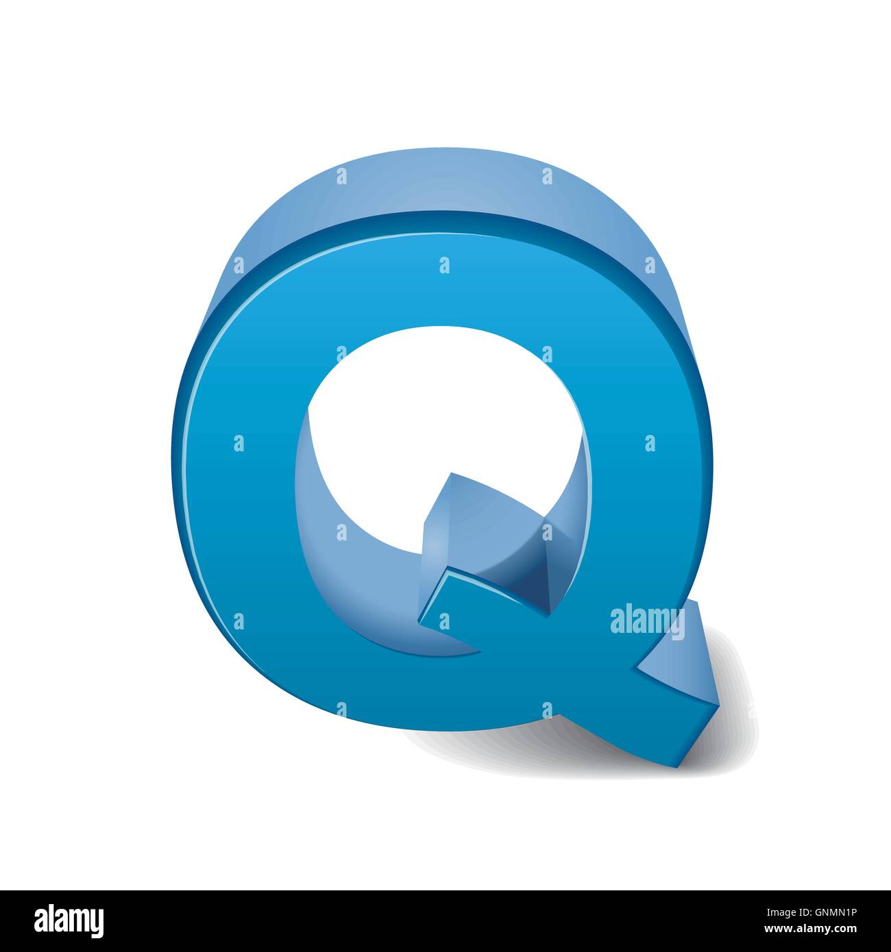 3D image blue letter Q isolated on white background Stock Vector Image ...