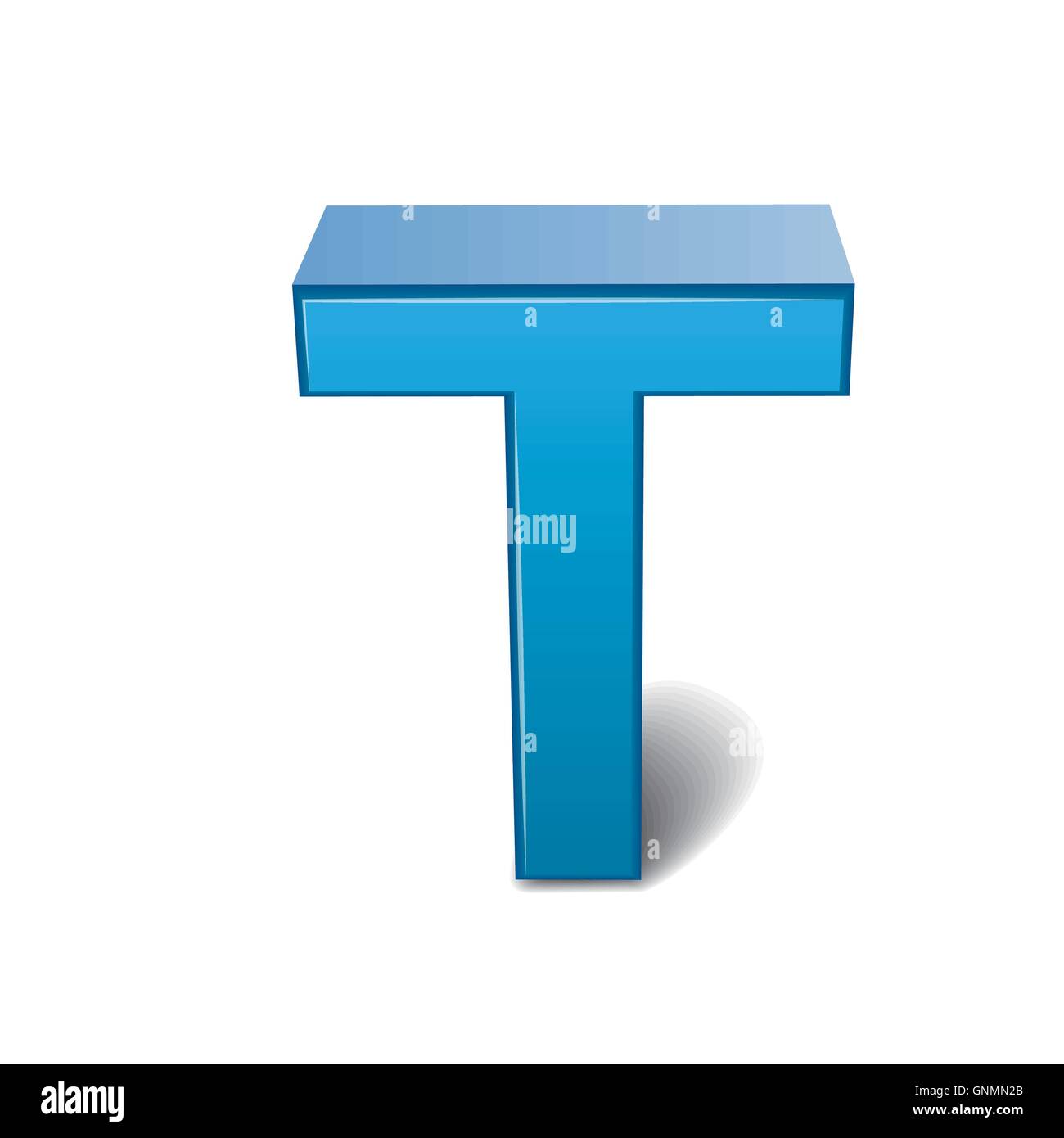3D image blue letter T isolated on white background Stock Vector Image ...