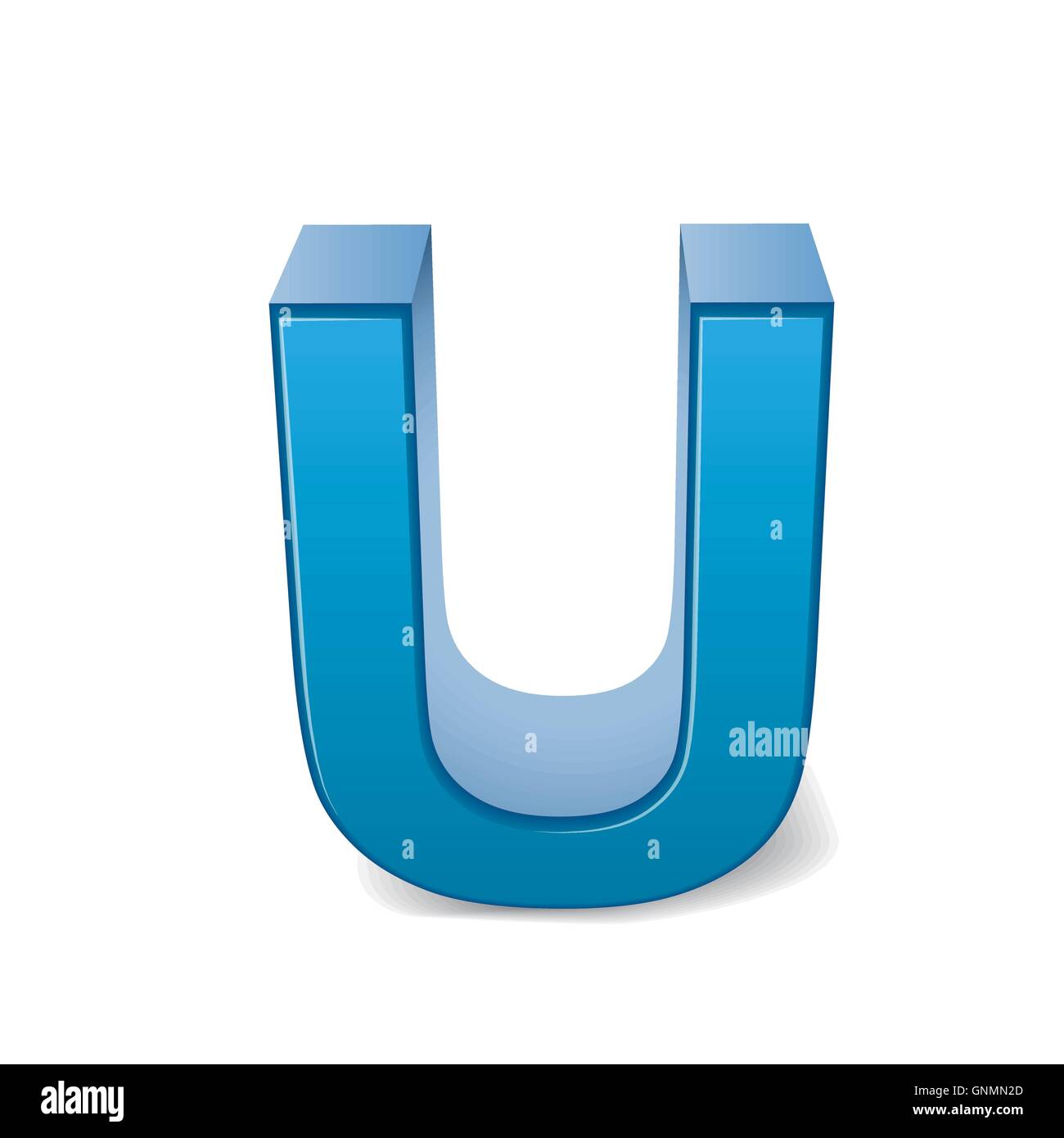 3D image blue letter U isolated on white background Stock Vector Image ...