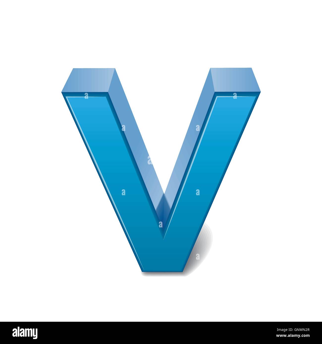 3D image blue letter V isolated on white background Stock Vector Image ...