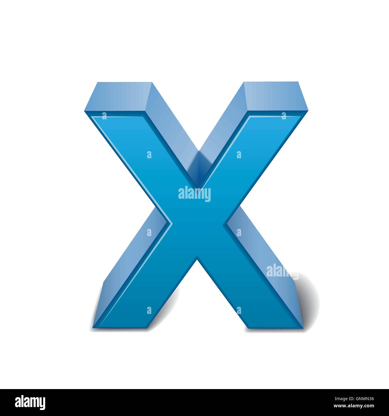 3D image blue letter X isolated on white background Stock Vector Image ...