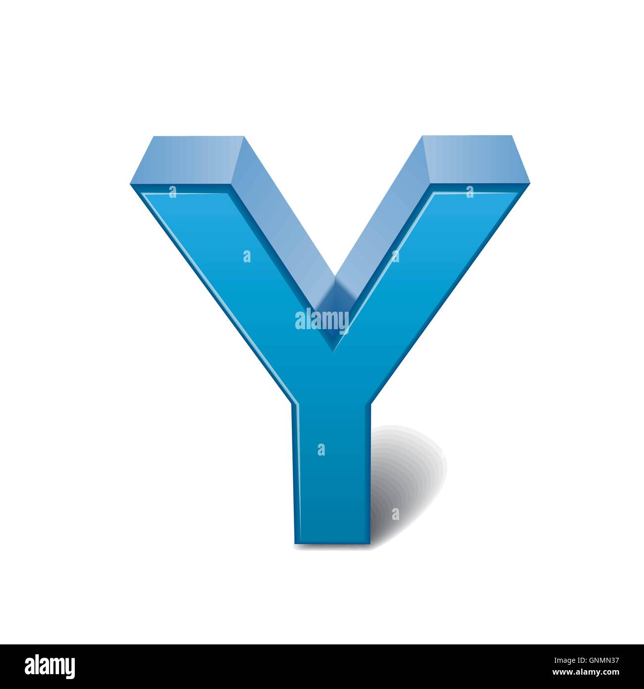 3D image blue letter Y isolated on white background Stock Vector Image ...