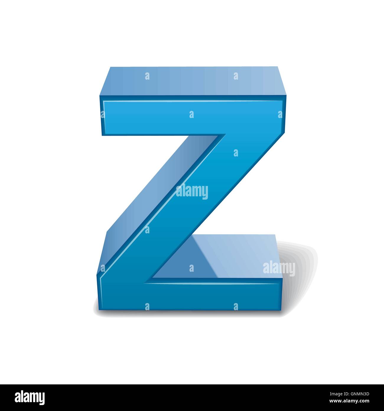 3D image blue letter Z isolated on white background Stock Vector Image ...