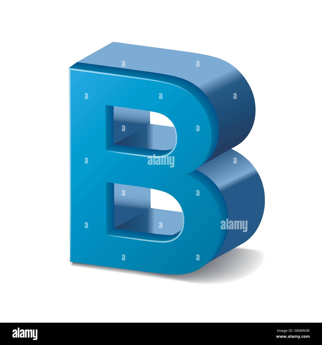 3D image blue letter B isolated on white background Stock Vector Image ...