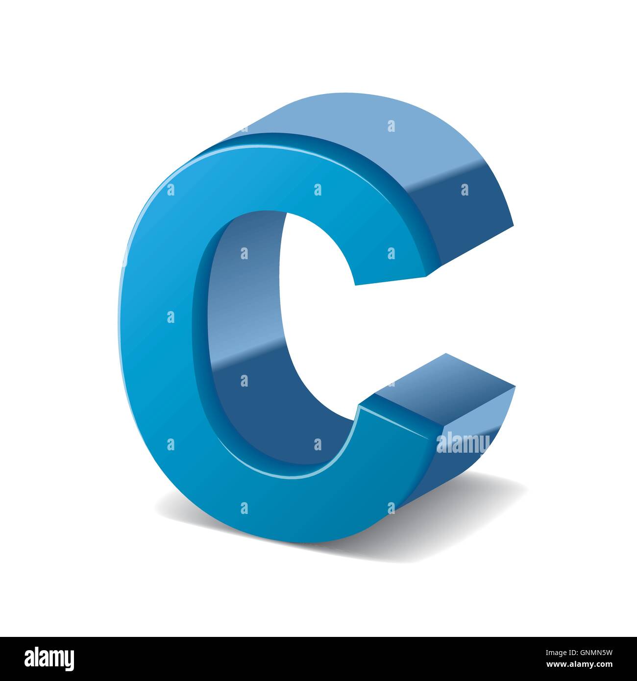 3D image blue letter C isolated on white background Stock Vector Image ...