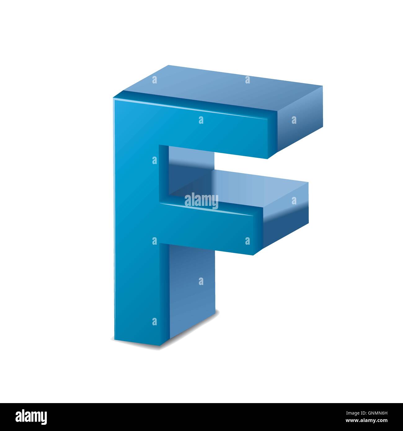 3D image blue letter F isolated on white background Stock Vector Image ...