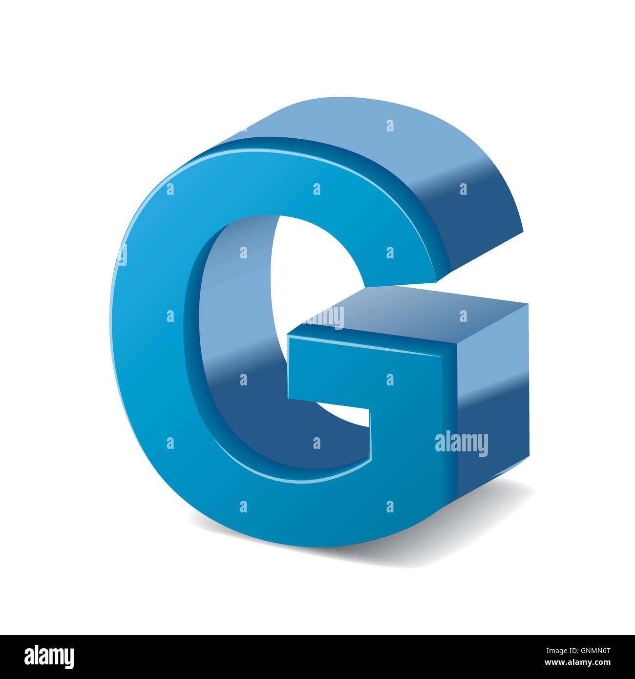 3D image blue letter G isolated on white background Stock Vector Image ...