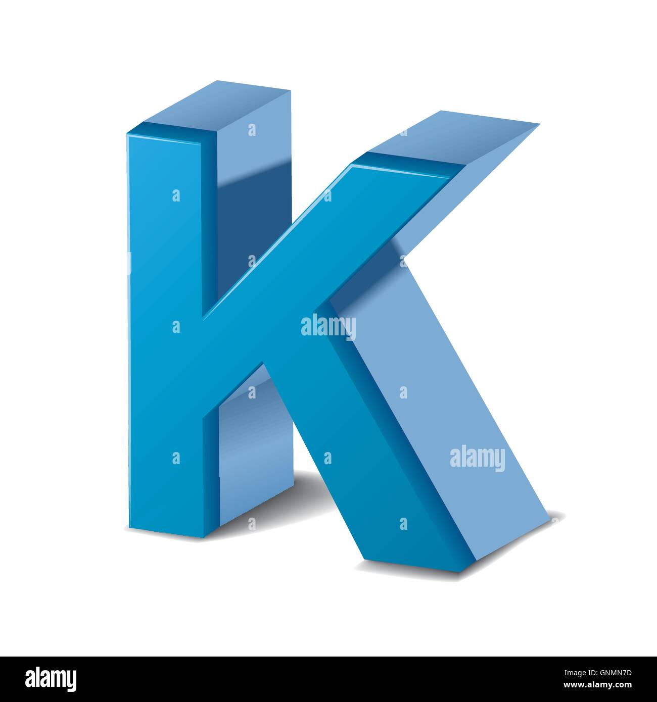 3D image blue letter K isolated on white background Stock Vector Image ...