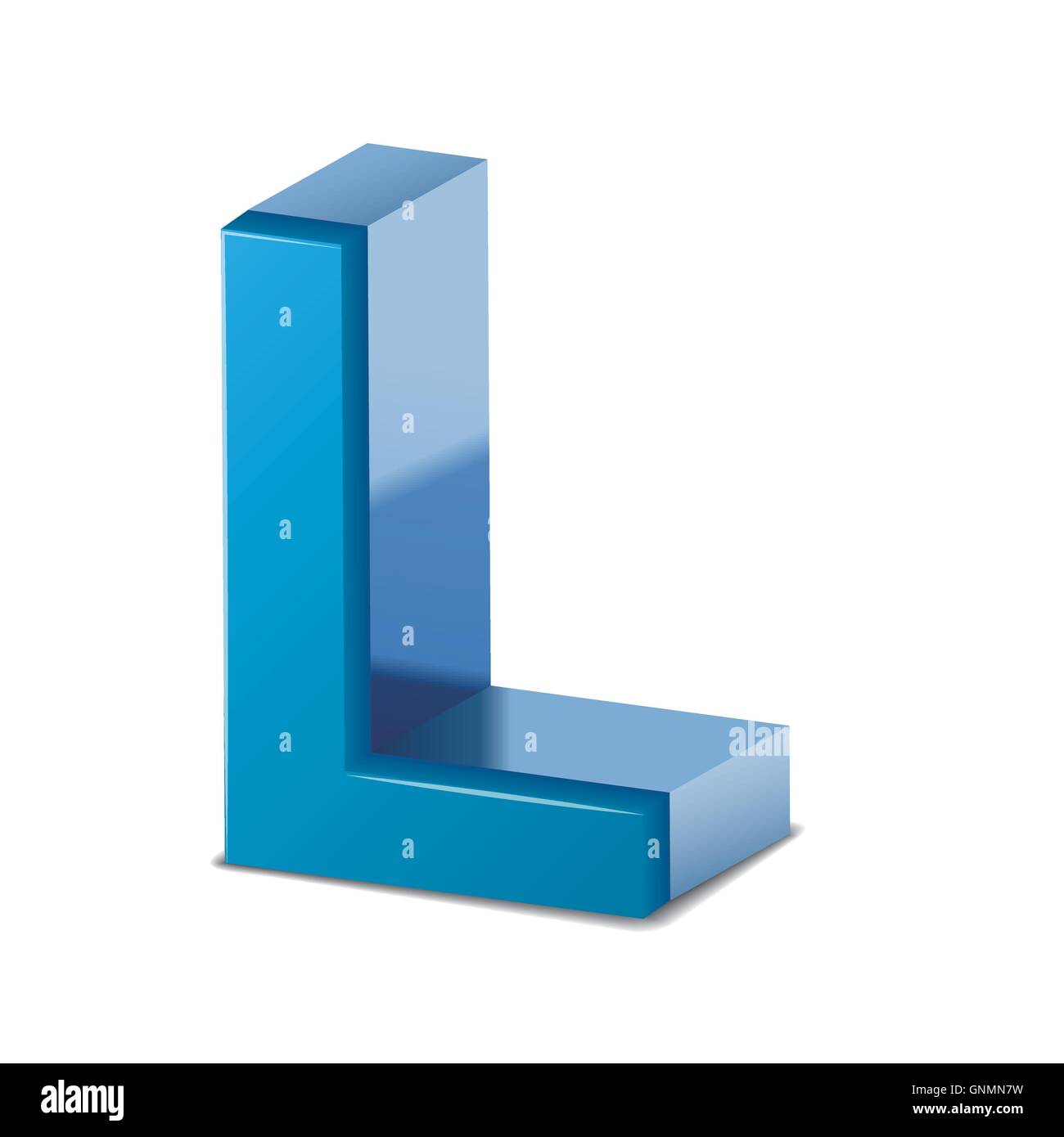 3D image blue letter L isolated on white background Stock Vector Image ...
