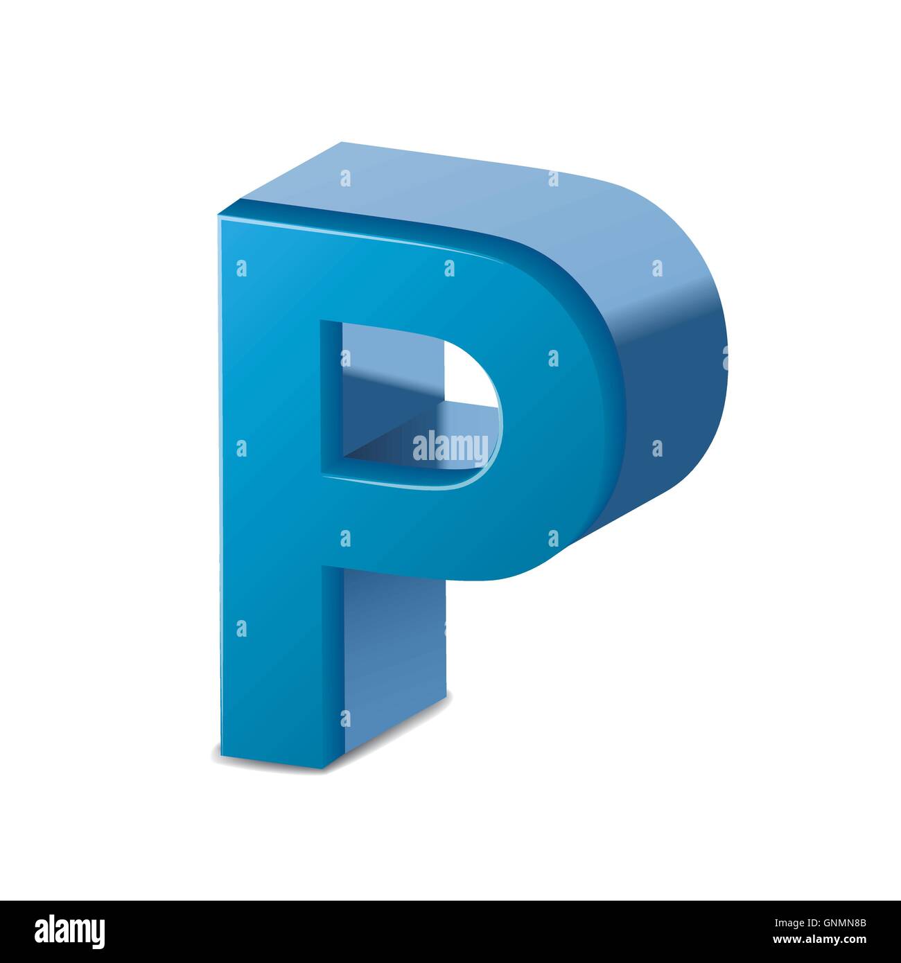 3D image blue letter P isolated on white background Stock Vector Image ...