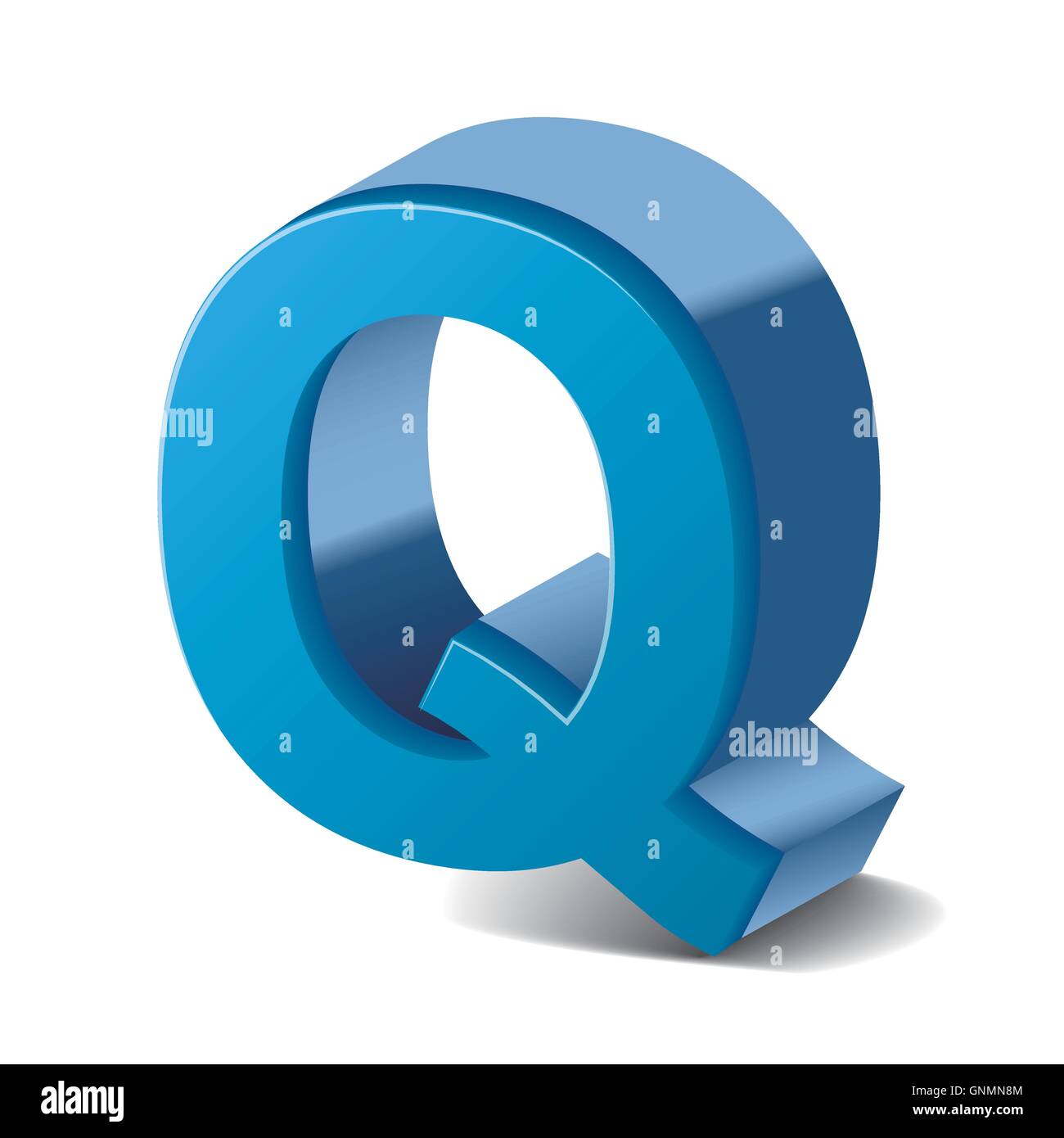 3D image blue letter Q isolated on white background Stock Vector Image ...