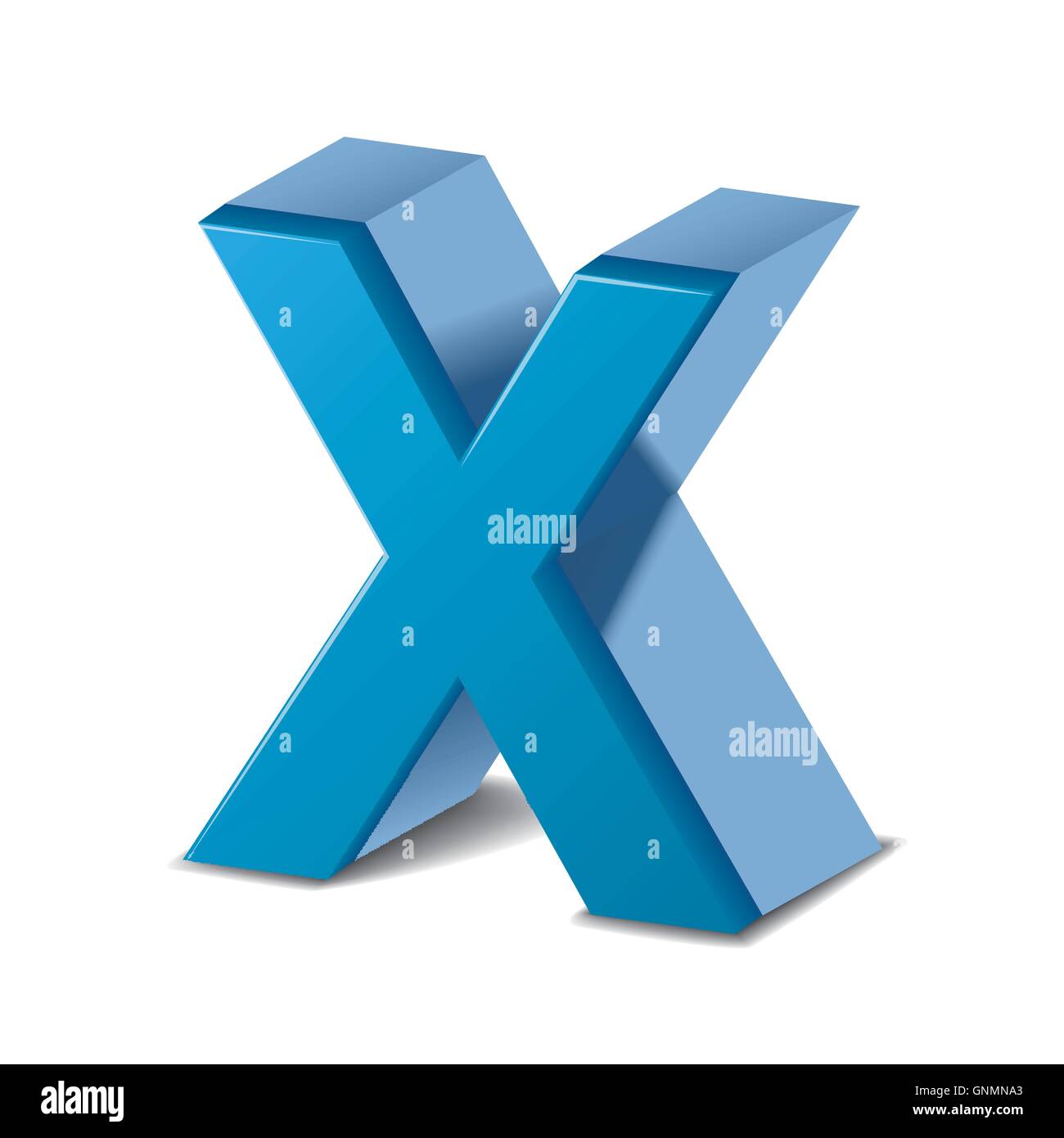 3D image blue letter X isolated on white background Stock Vector Image ...