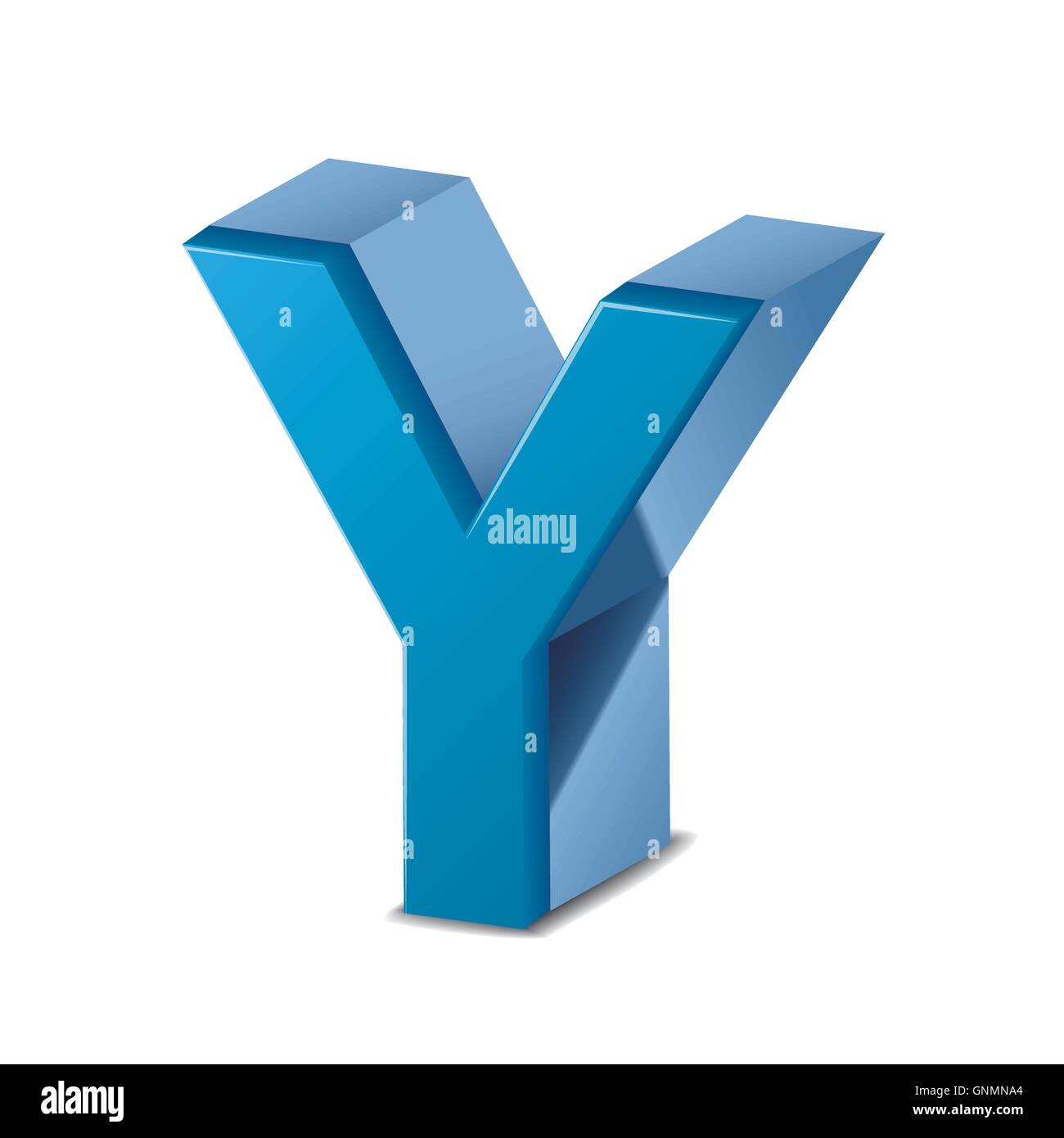 3D image blue letter Y isolated on white background Stock Vector Image ...