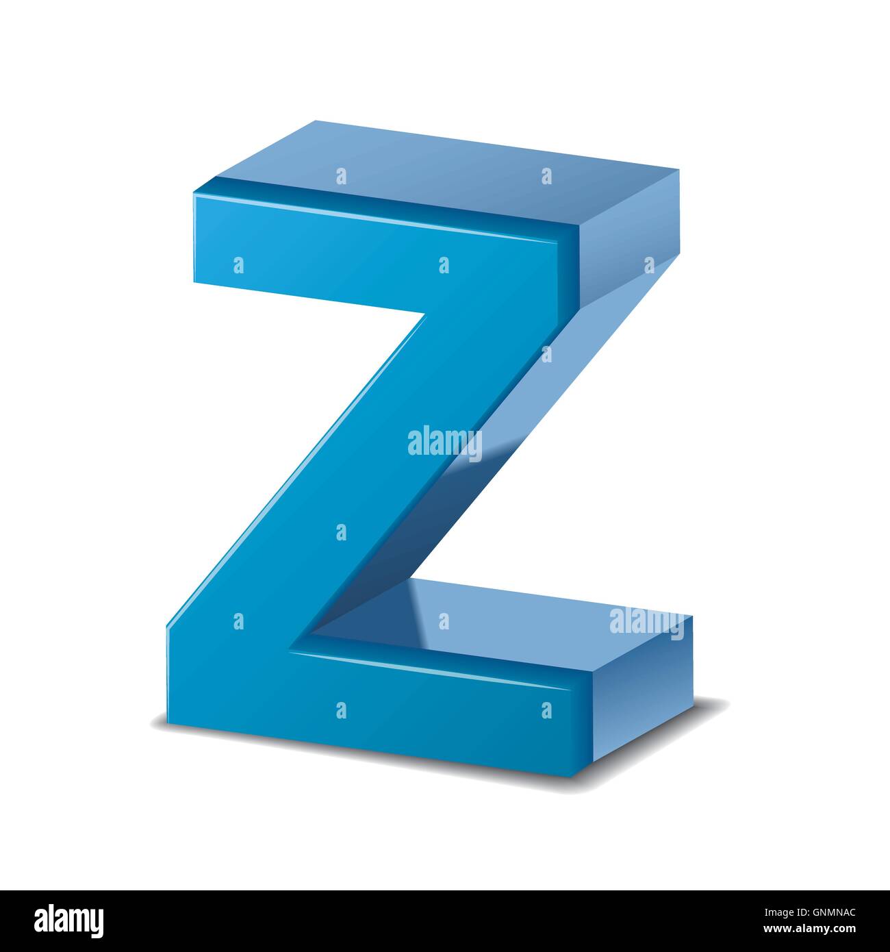 3D image blue letter Z isolated on white background Stock Vector Image ...