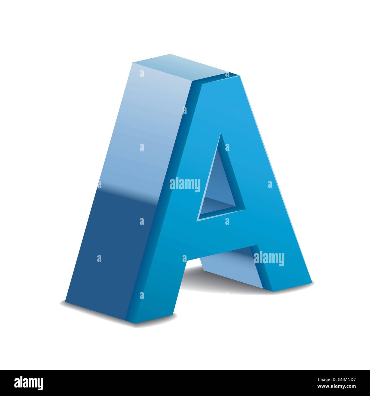 3D image blue letter A isolated on white background Stock Vector Image ...