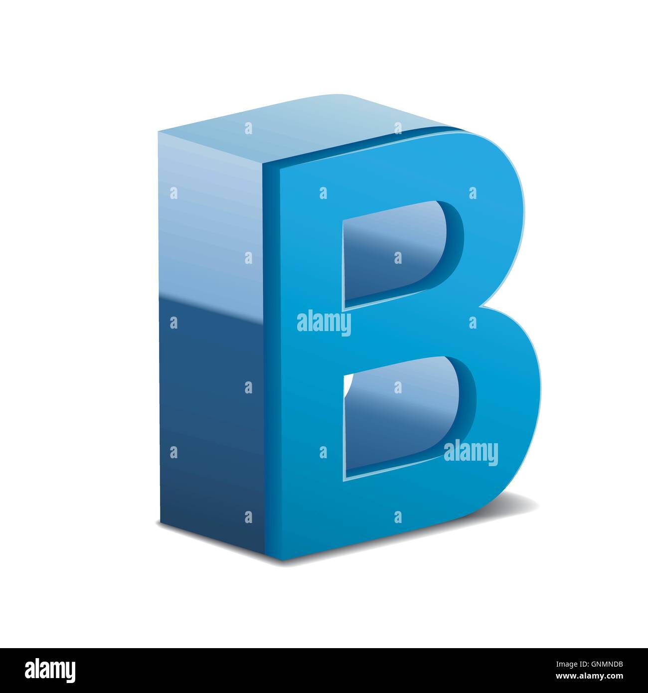 3D image blue letter B isolated on white background Stock Vector Image ...