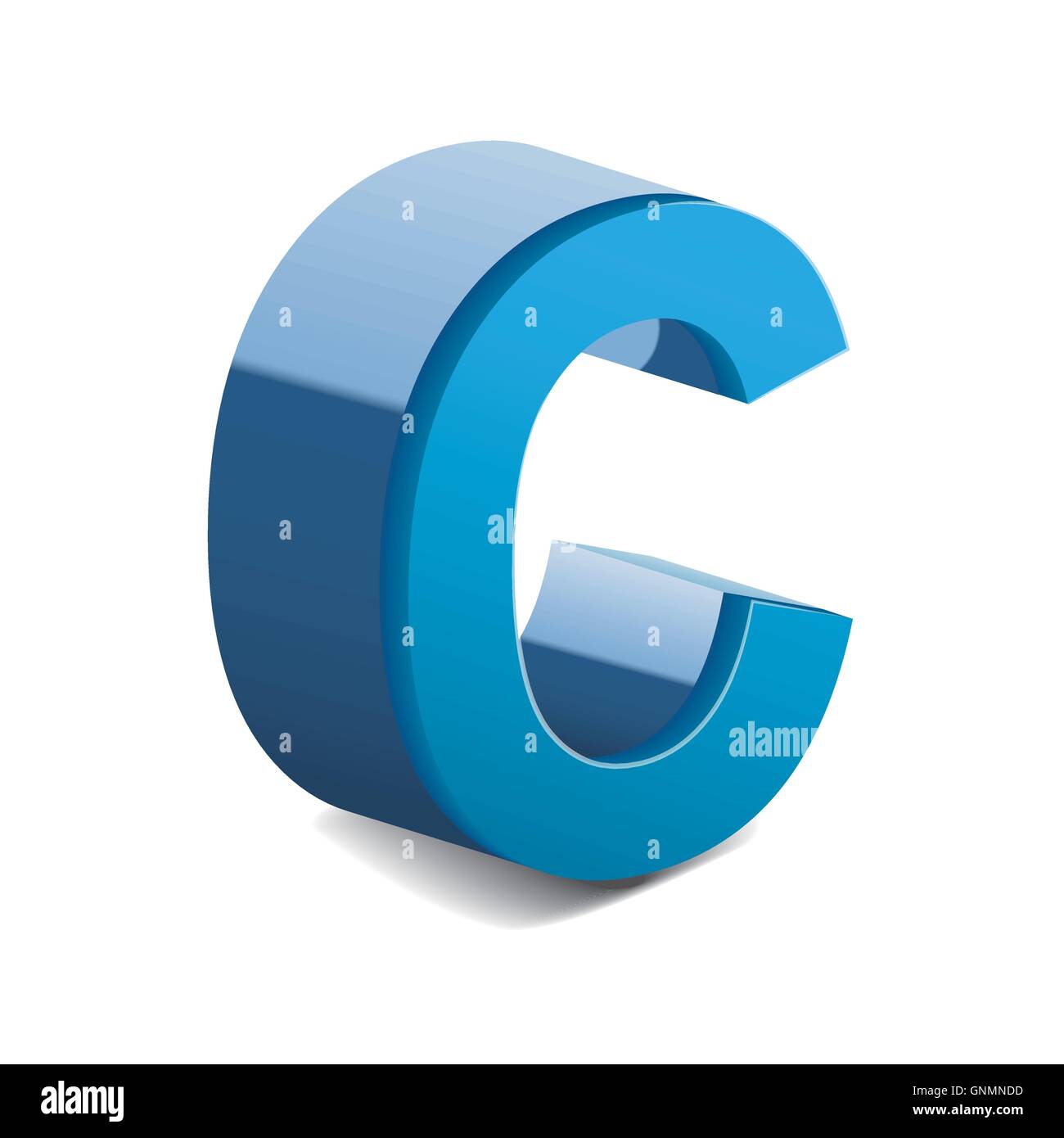 3D image blue letter C isolated on white background Stock Vector Image ...