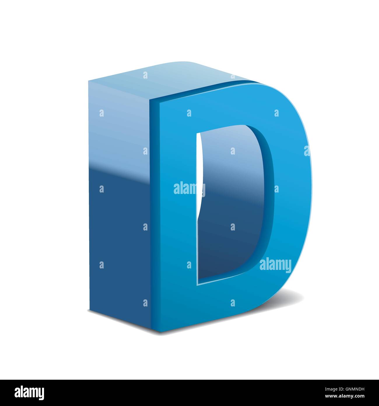 3D image blue letter D isolated on white background Stock Vector Image ...
