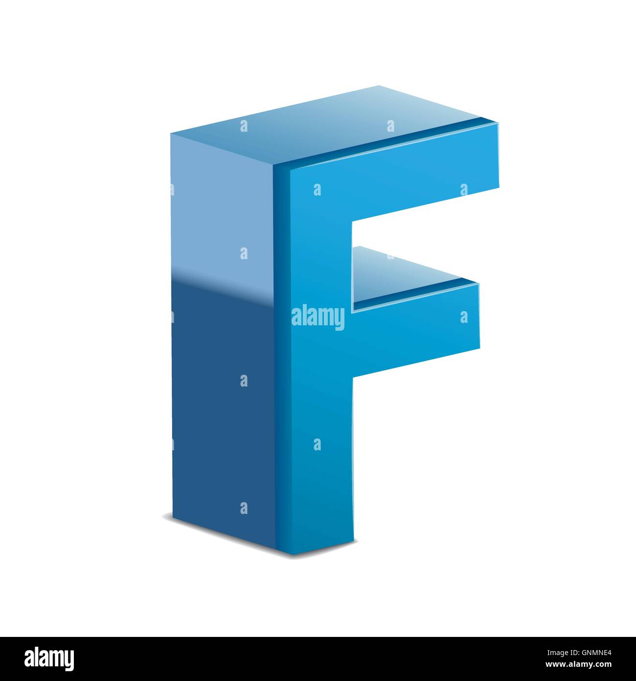 3D image blue letter F isolated on white background Stock Vector Image ...