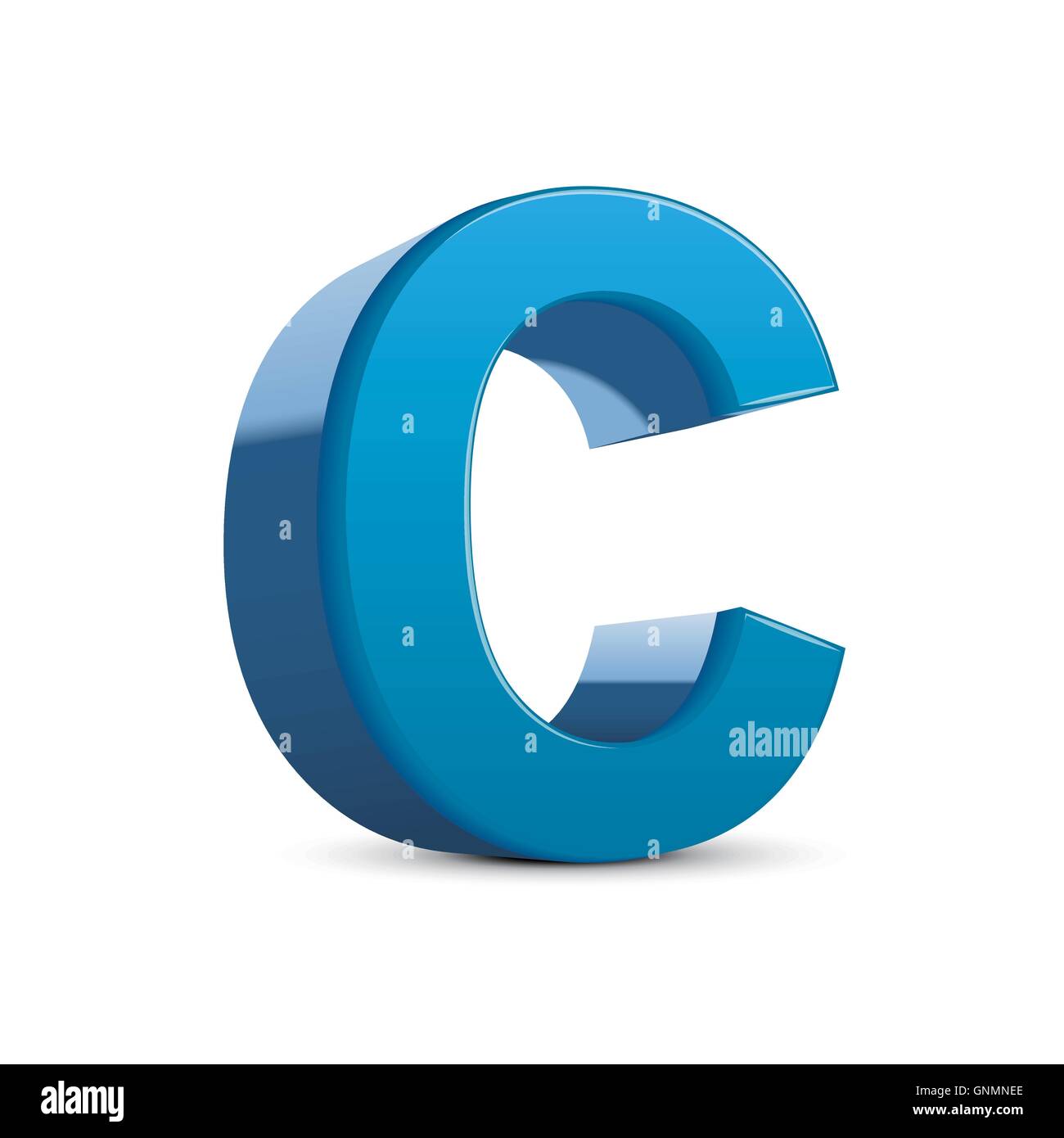 3D image blue letter C isolated on white background Stock Vector Image ...