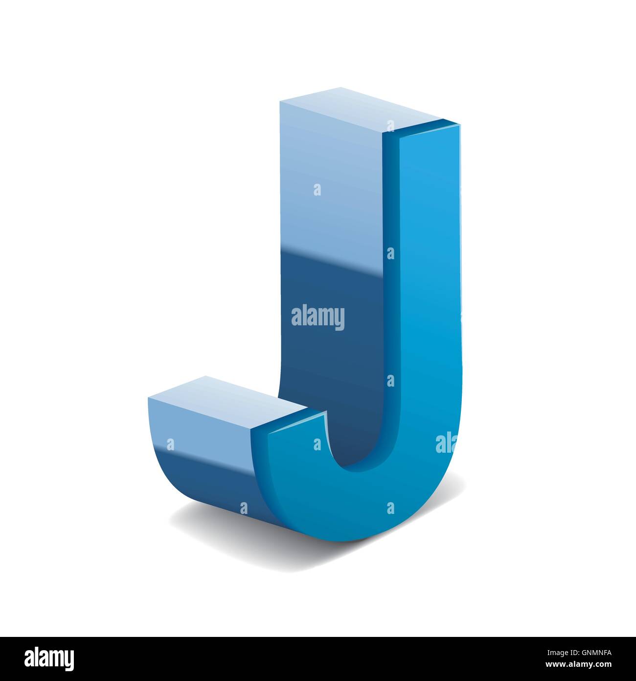3D image blue letter J isolated on white background Stock Vector Image ...
