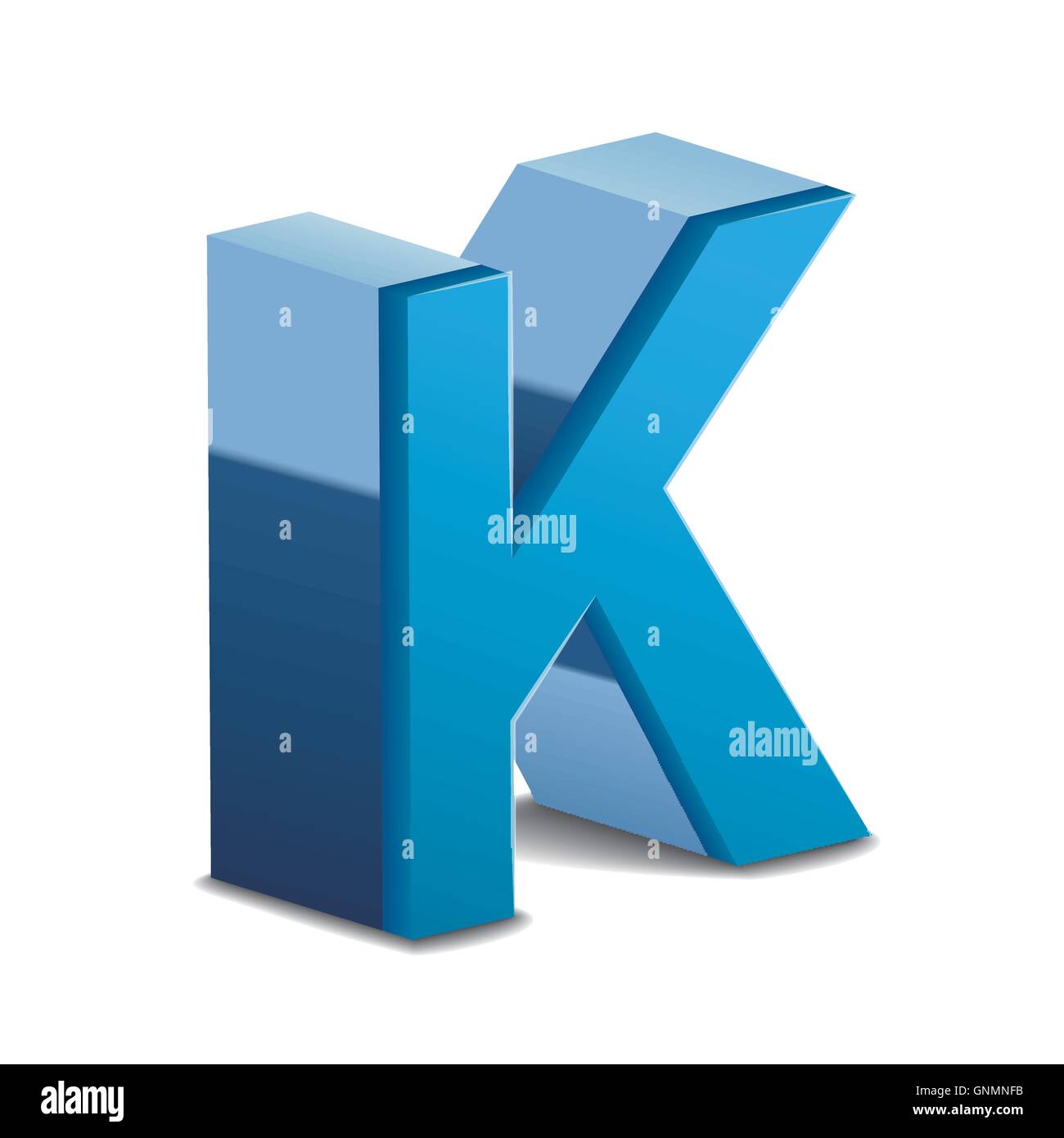 3D image blue letter K isolated on white background Stock Vector Image ...