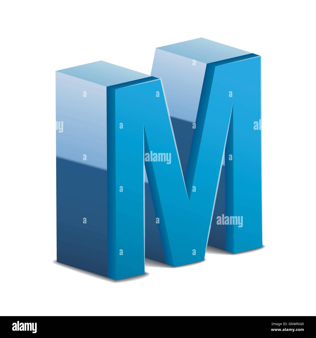 3D image blue letter M isolated on white background Stock Vector Image ...