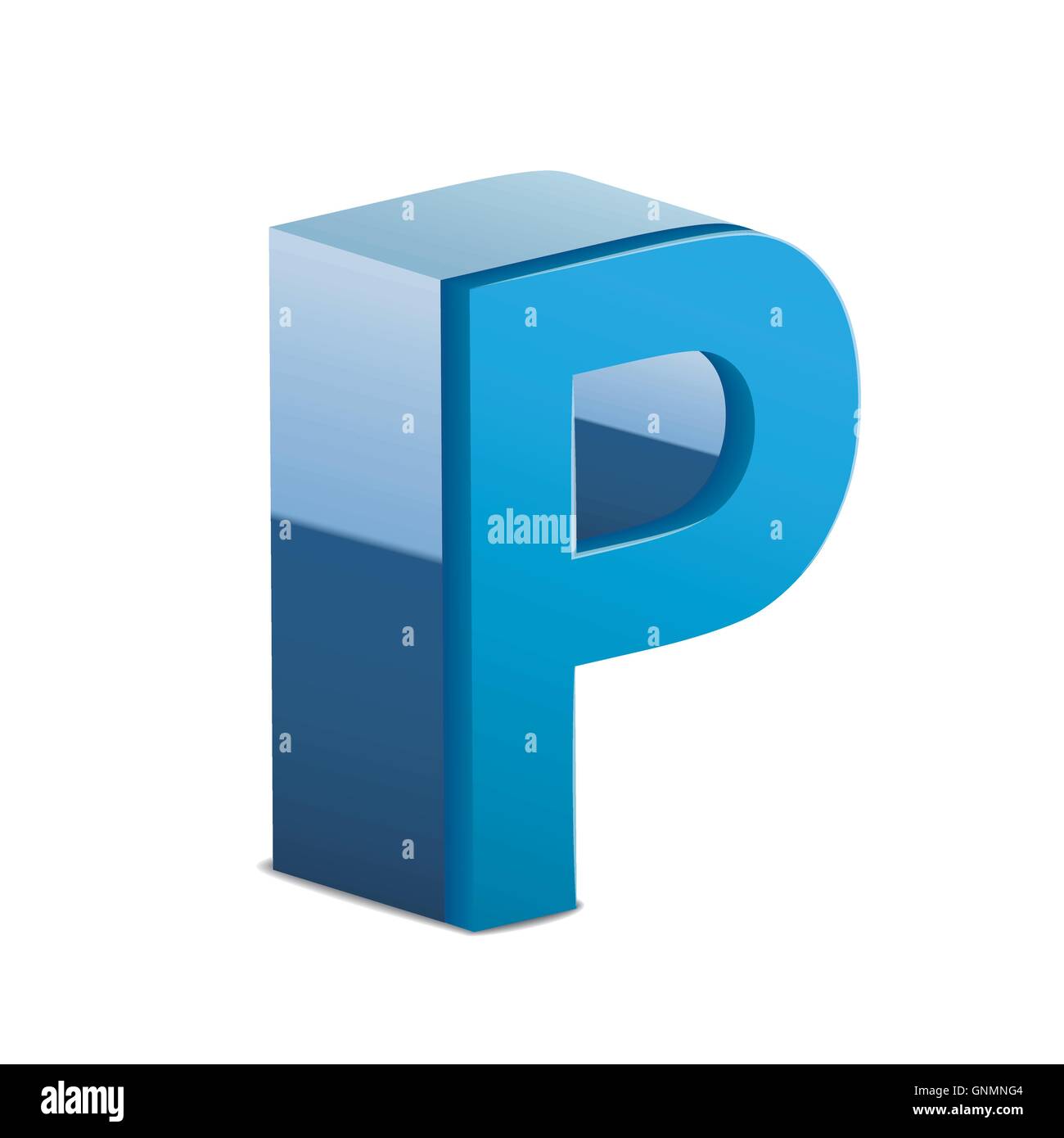 3D image blue letter P isolated on white background Stock Vector Image ...