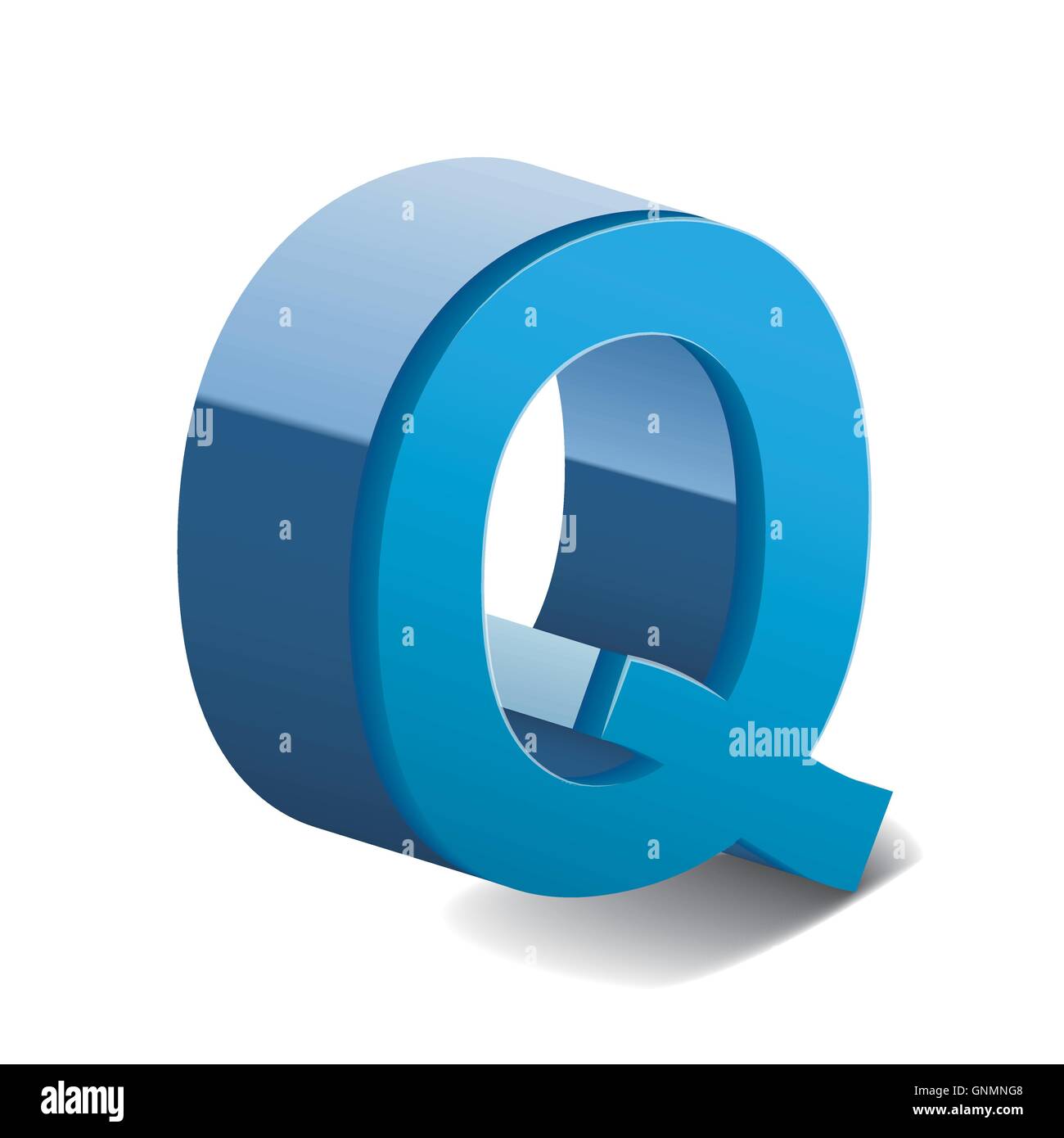 3D image blue letter Q isolated on white background Stock Vector Image ...
