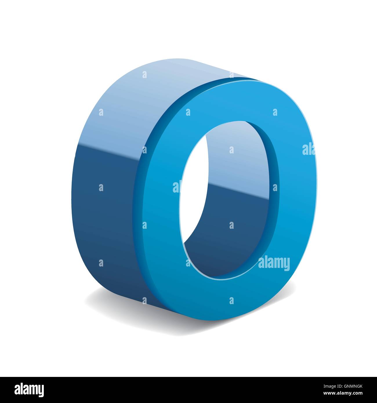 3D image blue letter O isolated on white background Stock Vector Image ...