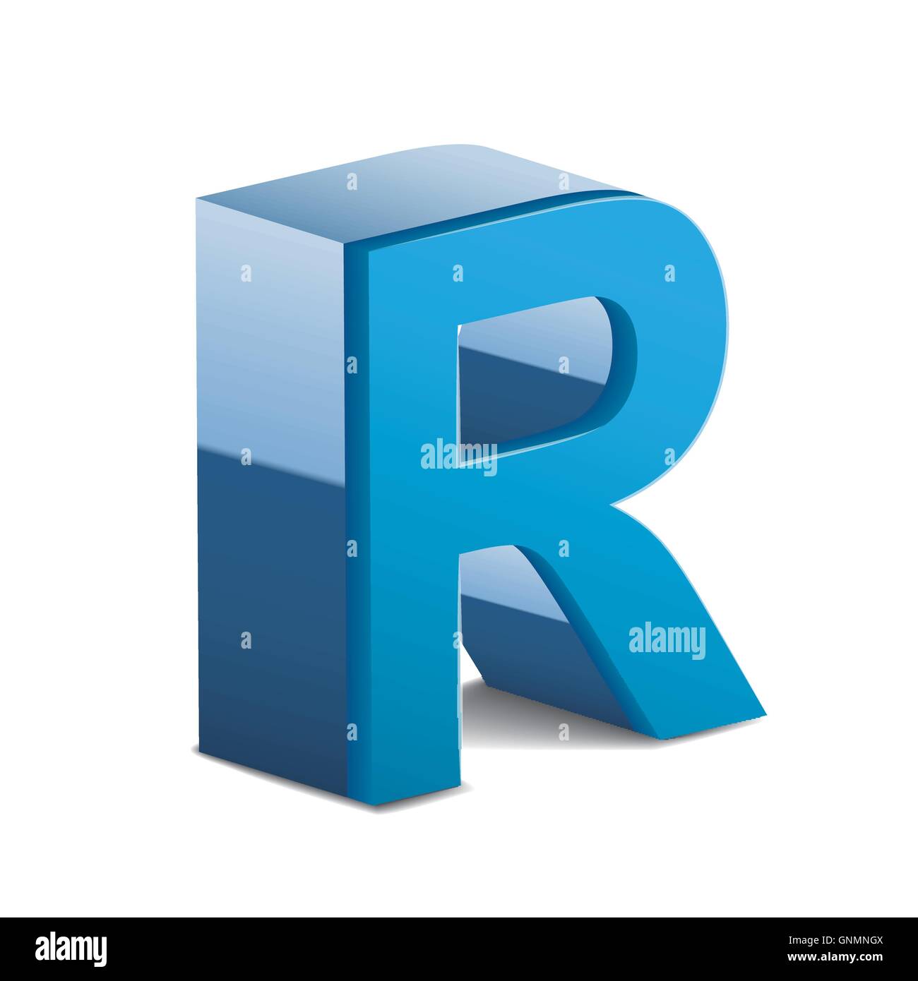 3D image blue letter R isolated on white background Stock Vector Image ...