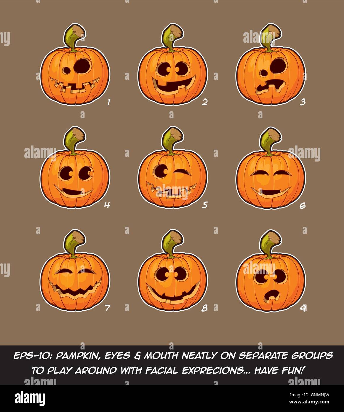 Scared face jack lantern Stock Vector Images - Alamy