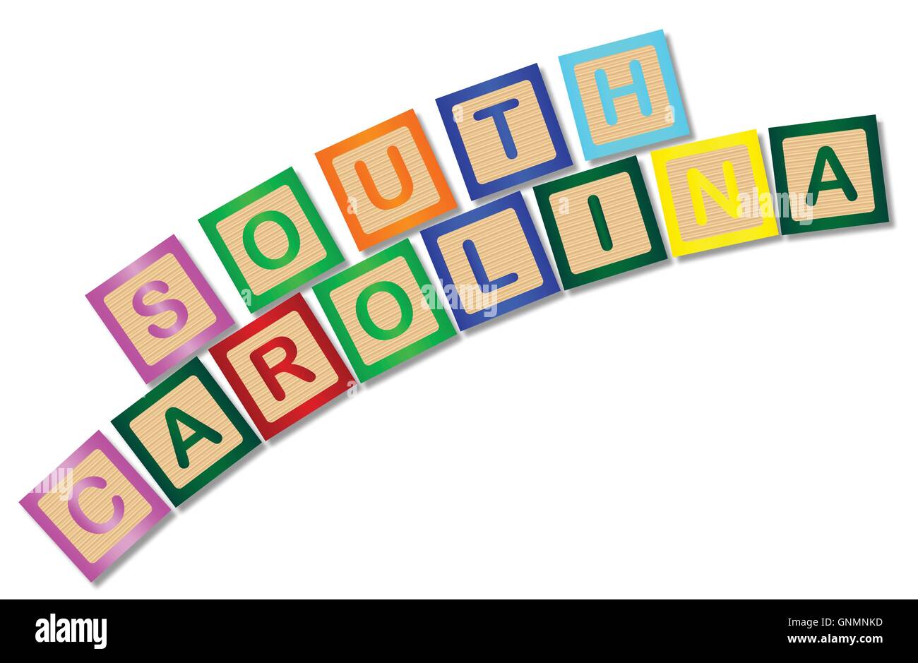 South Carolina Wooden Block Letters Stock Vector Image & Art - Alamy