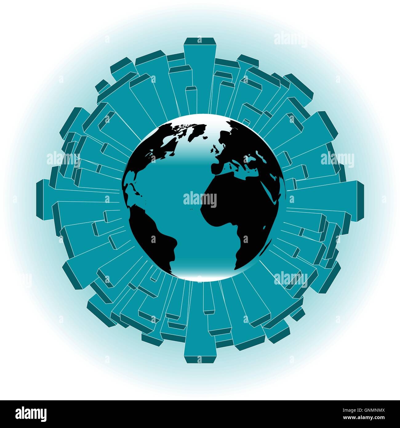 Round earth skyline Cut Out Stock Images & Pictures - Alamy