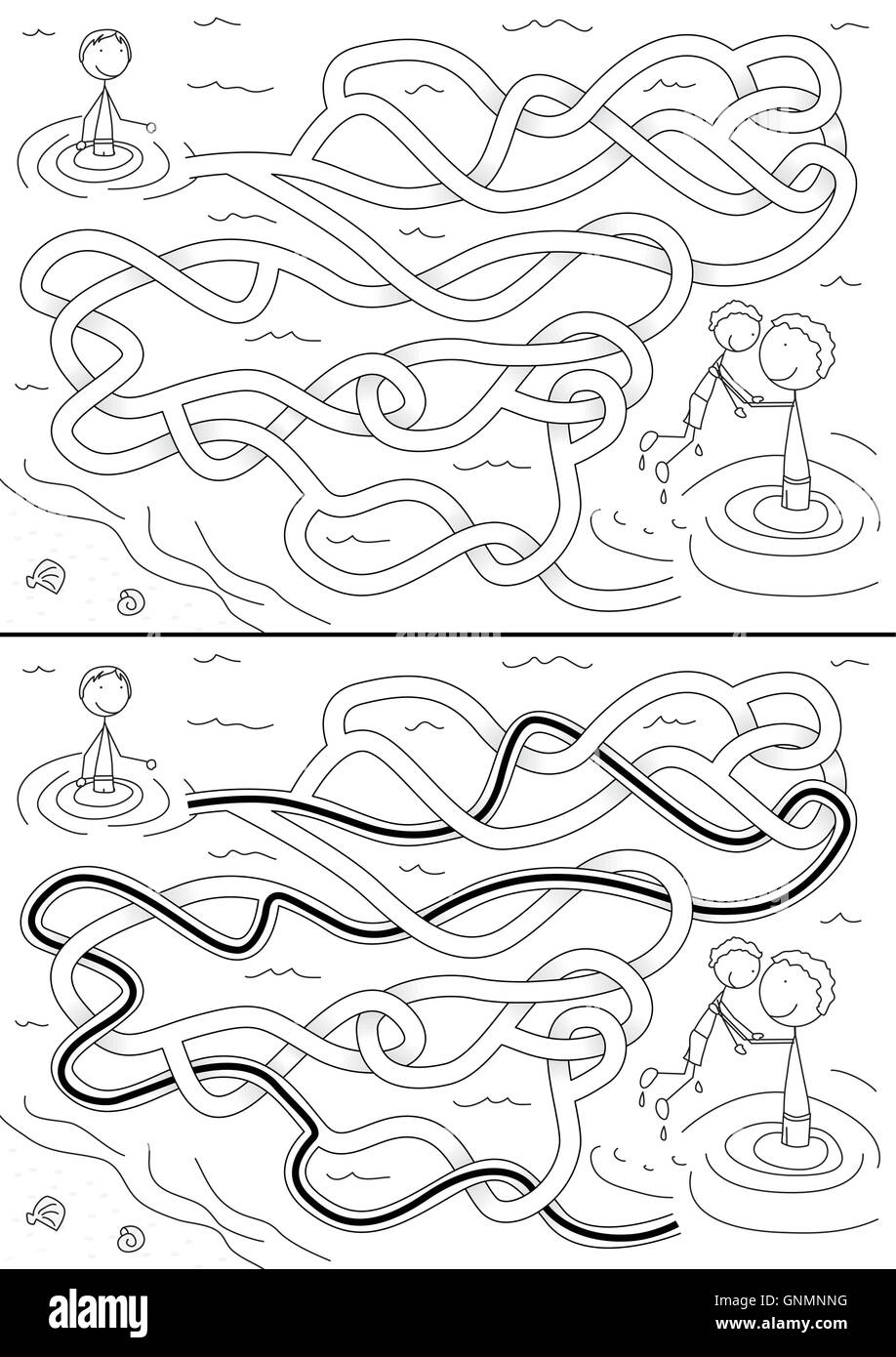 Maze beach Stock Vector Images - Alamy