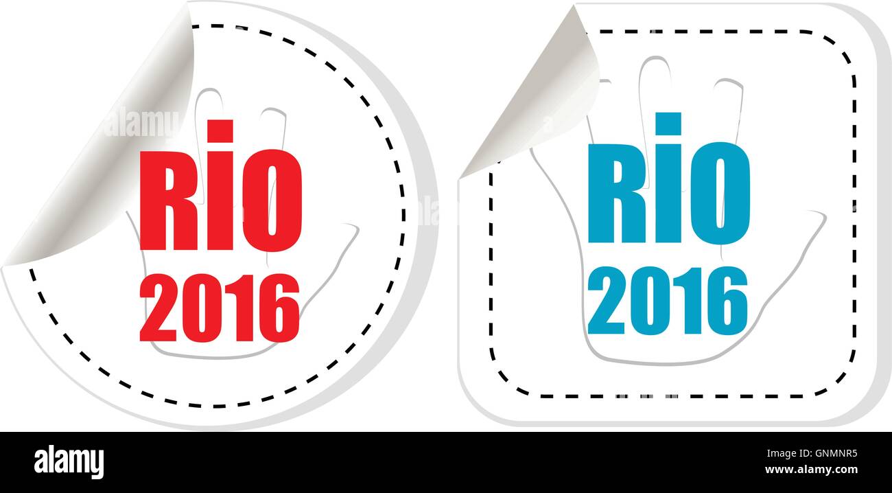 Stickers set. Sign symbol Rio olympics games 2016 in colors of the ...